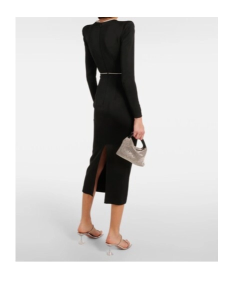 Alex Perry Crystal-embellished Satin Midi Dress