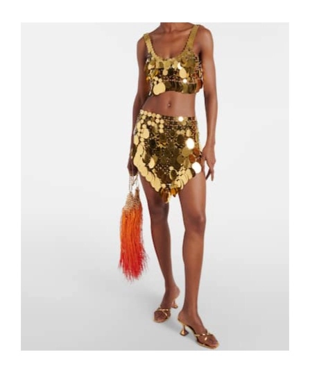 Rabanne Golden Sparkle Assembly Sequined Miniskirt