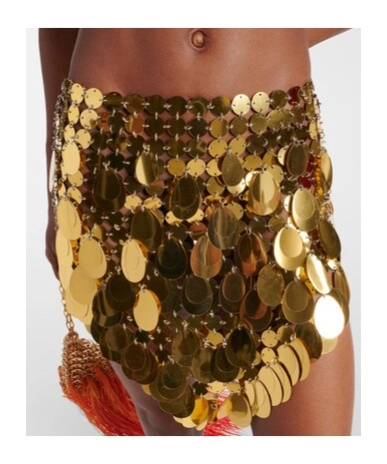 Rabanne Golden Sparkle Assembly Sequined Miniskirt