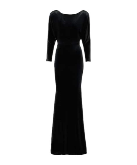Alex Perry Open-back Velvet Gown - Black