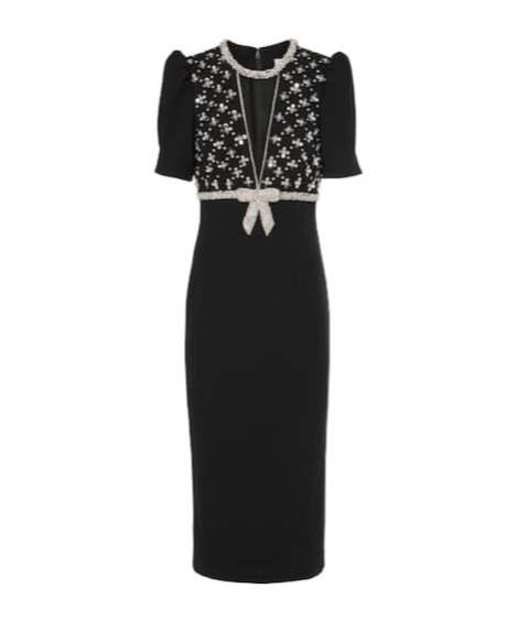 Rebecca Vallance X Nicky Hilton Arianna Embellished Midi Dress - Black
