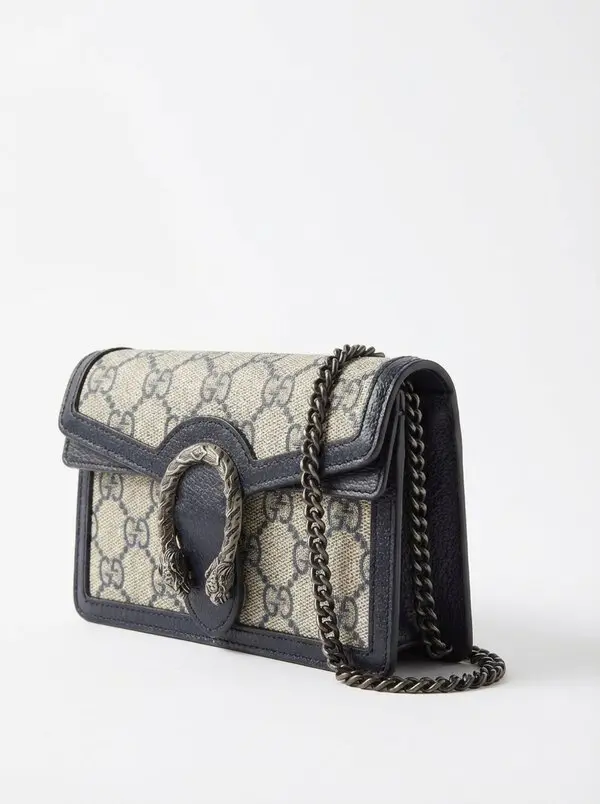 Gucci Dionysus Foldover Top Shoulder Bag - Beige/blue
