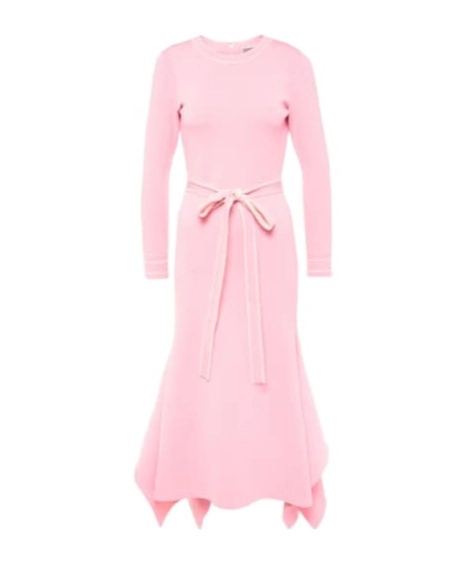 Monique Lhuillier Belted Knitted Midi Dress