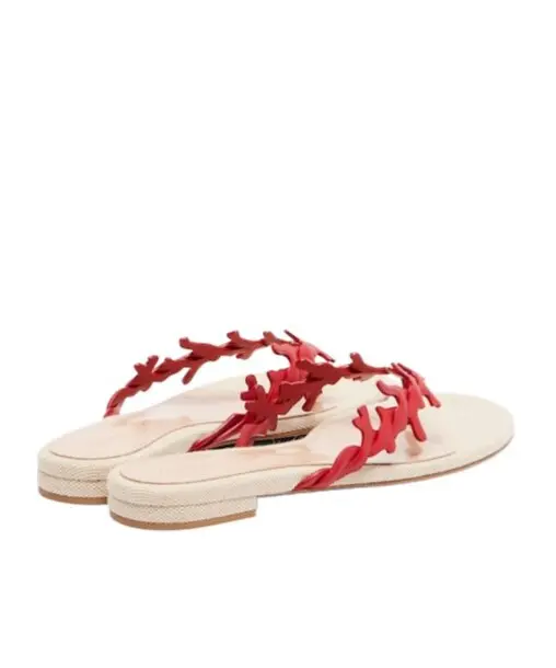 GIANVITO ROSSI Canvas And Leather Thong Sandals