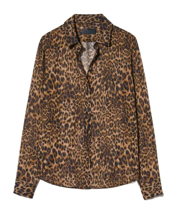 NILI LOTAN Leopard Print Shirt - Brown