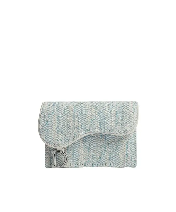 Dior Saddle Bloom Card Holder - Gray