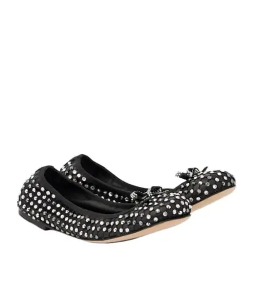 Rene Caovilla Embellished Leather Ballet Flats