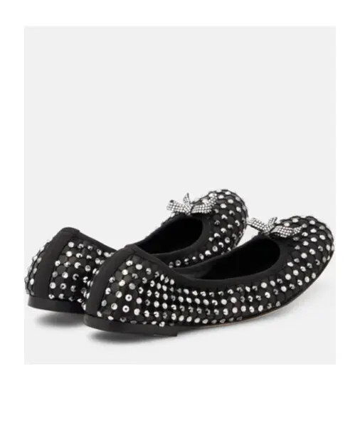 Rene Caovilla Embellished Leather Ballet Flats