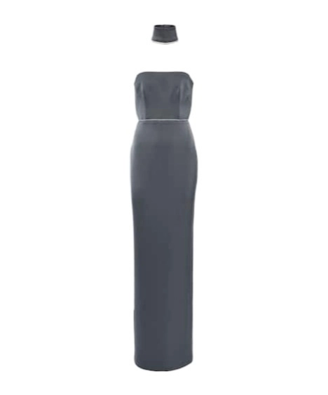 Alex Perry Crystal-embellished Satin Gown