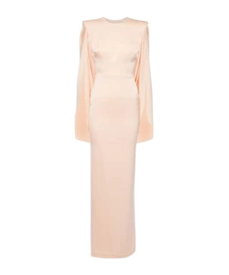 Alex Perry Caped Crepe Satin Gown
