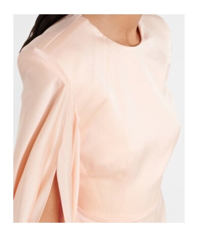 Alex Perry Caped Crepe Satin Gown