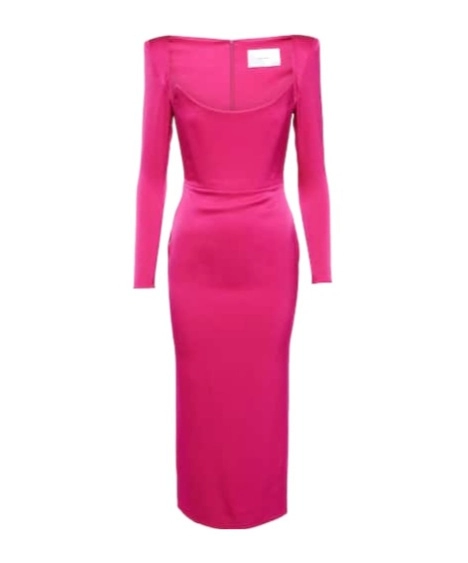 Alex Perry Crêpe Satin Midi Dress