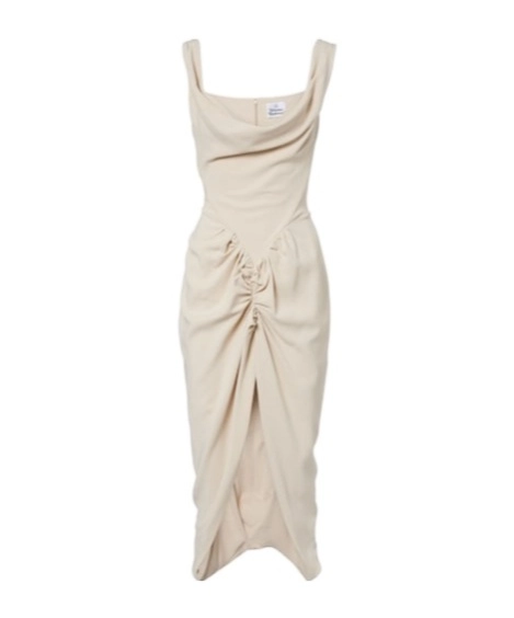 VIVIENNE WESTWOOD Panther Draped Ruched Midi Dress - Nude