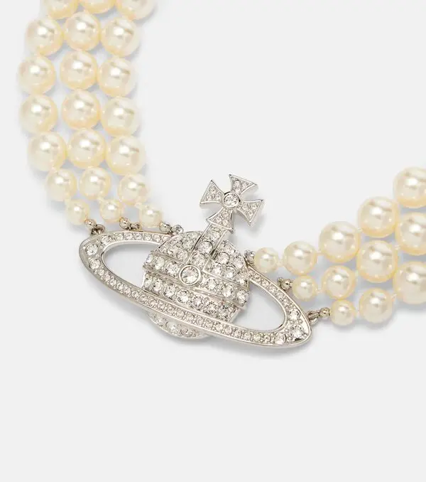 VIVIENNE WESTWOOD Embellished Pearl Choker Necklace