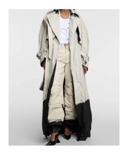 Attico Coated Denim Trench Coat