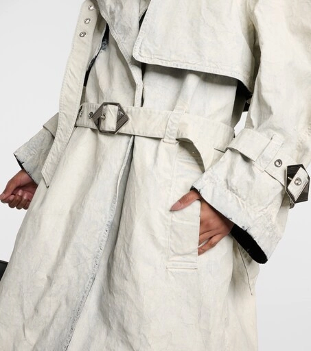 Attico Coated Denim Trench Coat