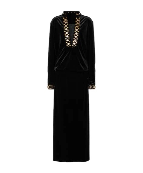 Dodo Bar Or Arol Studded Velvet Maxi Dress