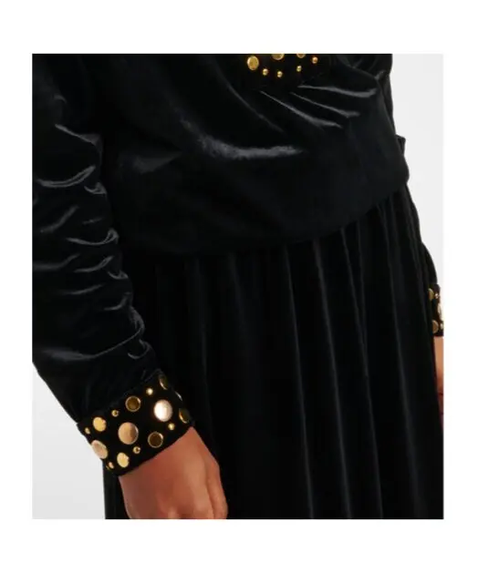 Dodo Bar Or Arol Studded Velvet Maxi Dress