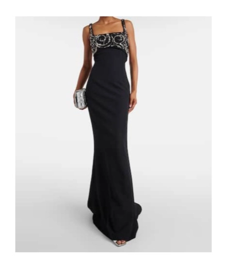 SAFIYAA LONDON Ezda Embellished Crepe Dress