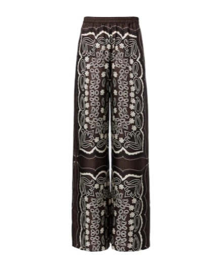 NILI LOTAN Morgan Printed Silk Twill Wide-leg Pants - Black