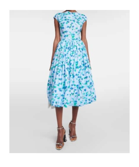 Marni Floral Cotton Poplin Midi Dress