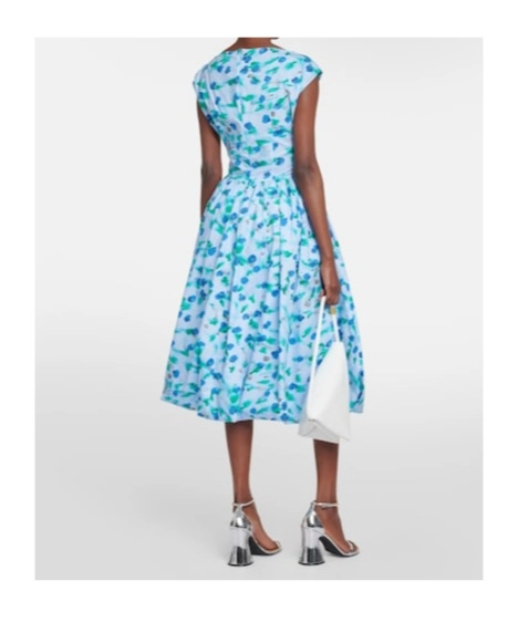 Marni Floral Cotton Poplin Midi Dress