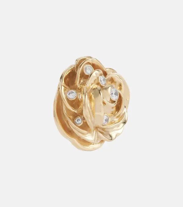 Magda Butrym Floral Embellished Gold-plated Earrings - Yellow