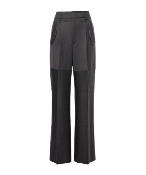 Victoria Beckham Paneled Wool Wide-leg Pants