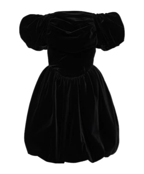 Simone Rocha Off-shoulder Velvet Mini Dress
