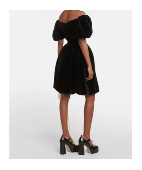 Simone Rocha Off-shoulder Velvet Mini Dress