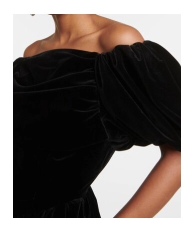 Simone Rocha Off-shoulder Velvet Mini Dress