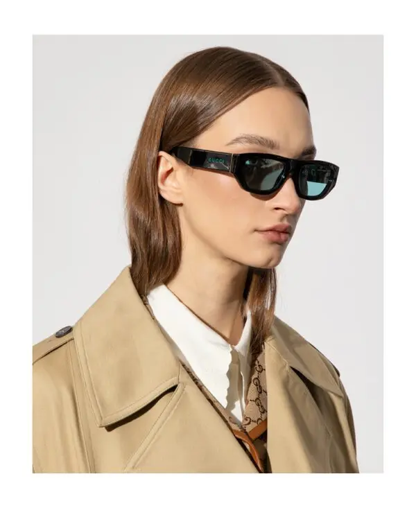 Gucci Logo-print Rectangle-frame Sunglasses