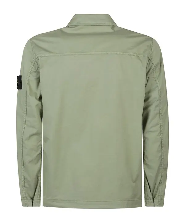 Stone Island Logo Patch Zipped Overshirt