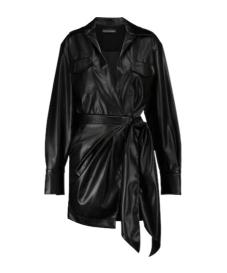 David Koma Faux Leather Shirt Dress