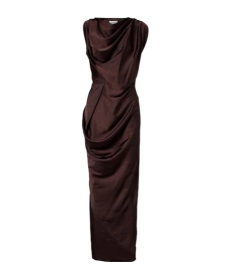 VIVIENNE WESTWOOD Long Draped Gown - Chocolate Brown