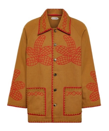 BODE Field Maple Embroidered Cotton Coat - Brown