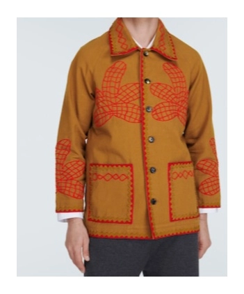 BODE Field Maple Embroidered Cotton Coat