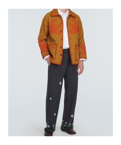 BODE Field Maple Embroidered Cotton Coat