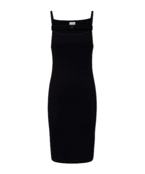 COURREGES Ribbed-knit Cotton Jersey Midi Dress