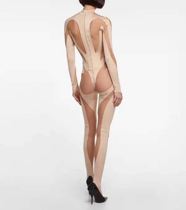 MUGLER Sewn-together Lace Jumpsuit