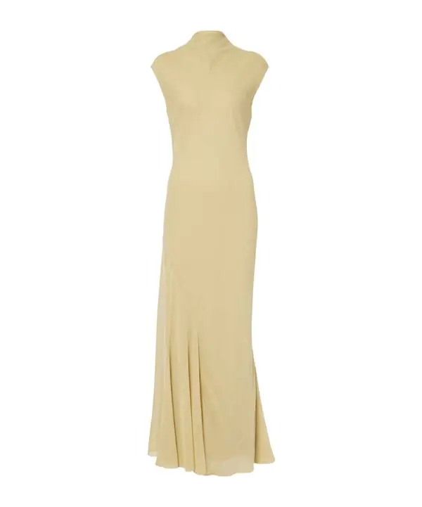 Tove Erin Silk Chiffon Maxi Dress - Nude