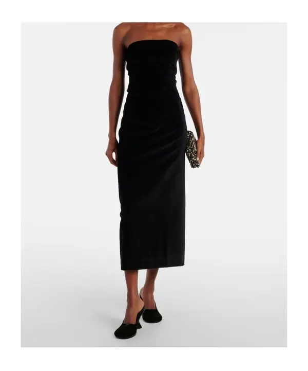 Tove Isabella Velvet Off-the-shoulder Midi Dress