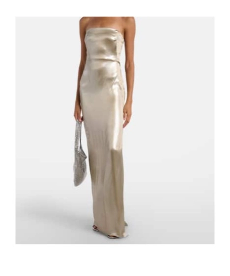 Galvan Strapless Satin Bustier Gown