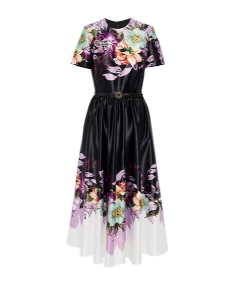 Elie Saab Floral Midi Dress - Black
