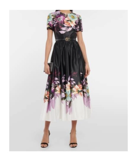 Elie Saab Floral Print Midi Dress