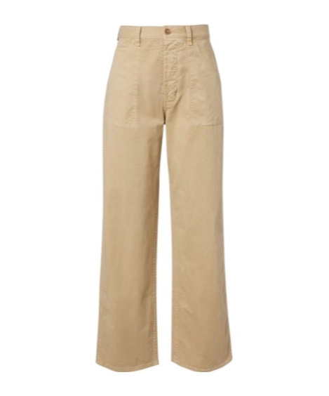 NILI LOTAN Whitney Cotton Wide-leg Pants - Nude