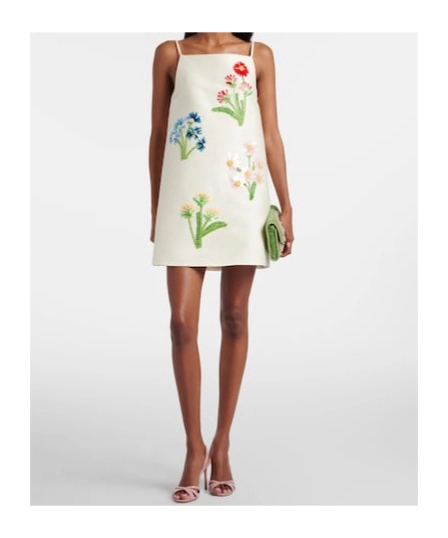 LEO Leia Embellished Wool And Silk Minidress