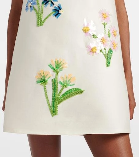 LEO Leia Embellished Wool And Silk Minidress
