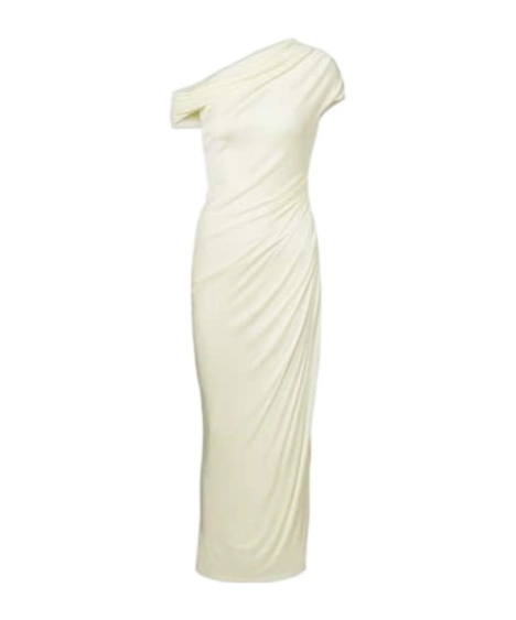 Galvan Draped One-shoulder Midi Dress