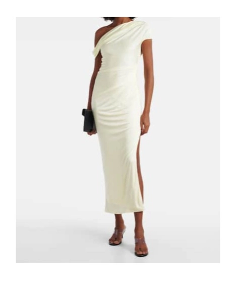 Galvan Draped One-shoulder Midi Dress